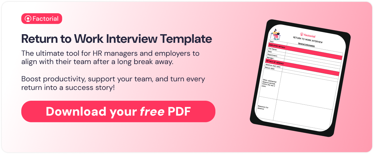 Return to Work Interview Guide [+ Free Template] | Factorial HR